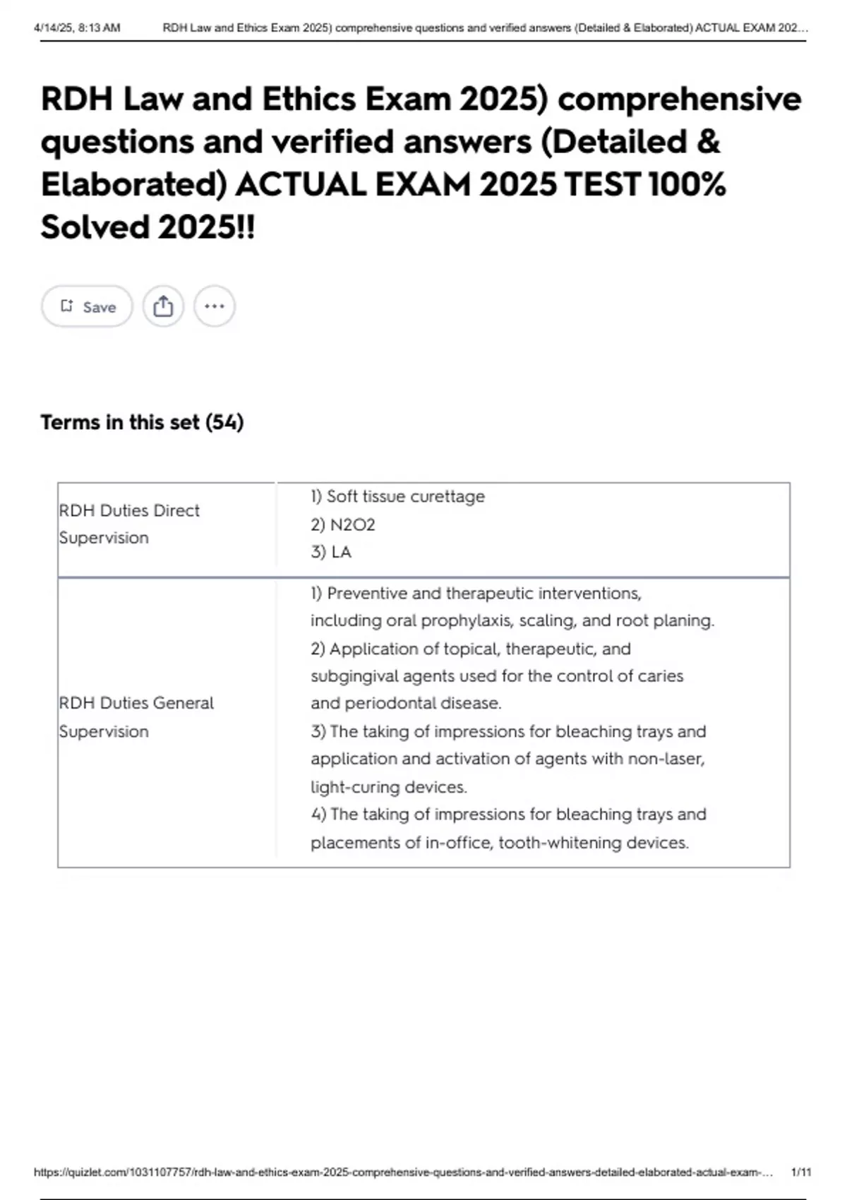 RDH Law and Ethics Exam 2025) comprehensive questions and verified ...