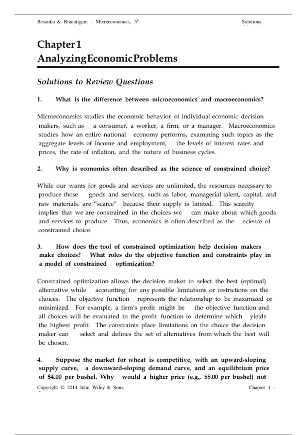 Solution Manual For Microeconomics 6th Edition by David Besanko, Ronald ...