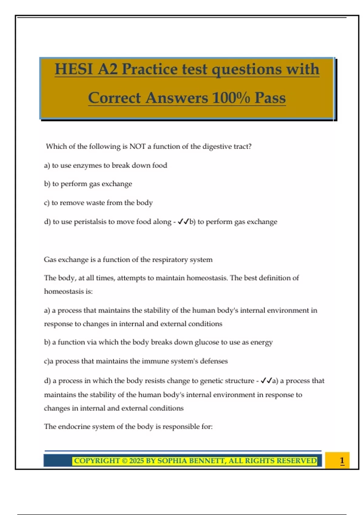 HESI A2 Practice test questions with Correct Answers 100% Pass - Hesi ...