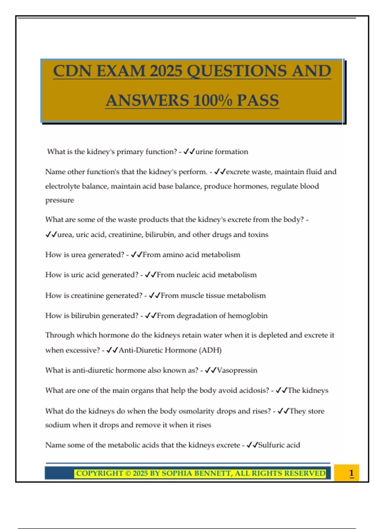 CDN EXAM 2025 QUESTIONS AND ANSWERS 100% PASS - CDN - Stuvia US