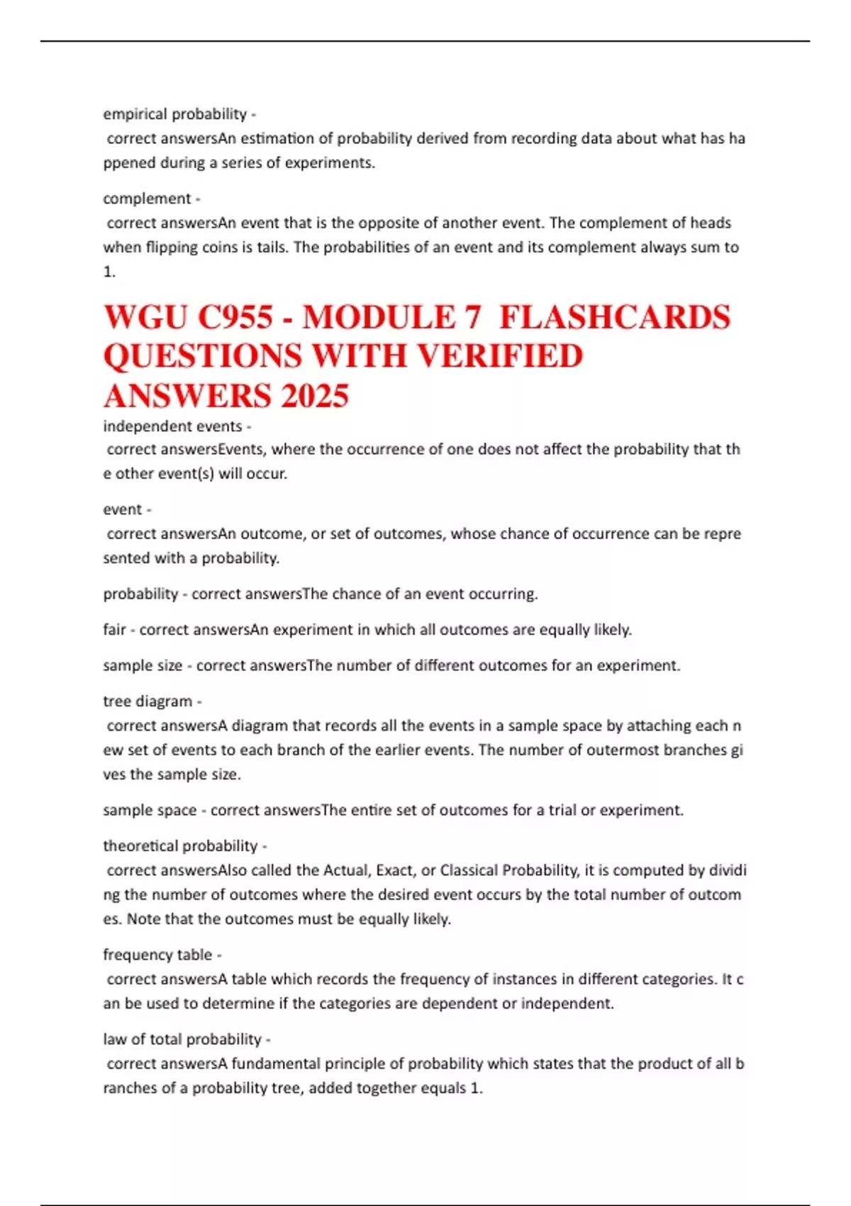 WGU C955 - MODULE 7 FLASHCARDS QUESTIONS WITH VERIFIED ANSWERS 2025. - WGU C955 - Stuvia US