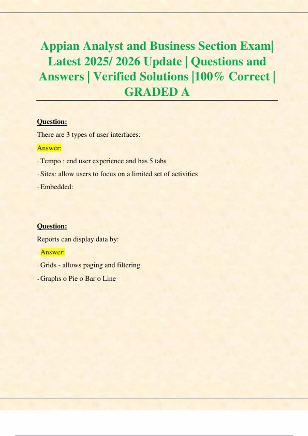 APPIAN Analyst Complete Exams (Latest 2025/ 2026 Updates STUDY BUNDLE ...