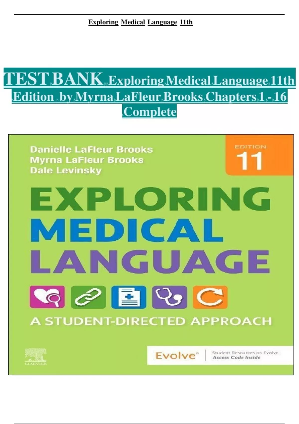 TEST BANK Exploring Medical Language 11th Edition by Myrna LaFleur ...