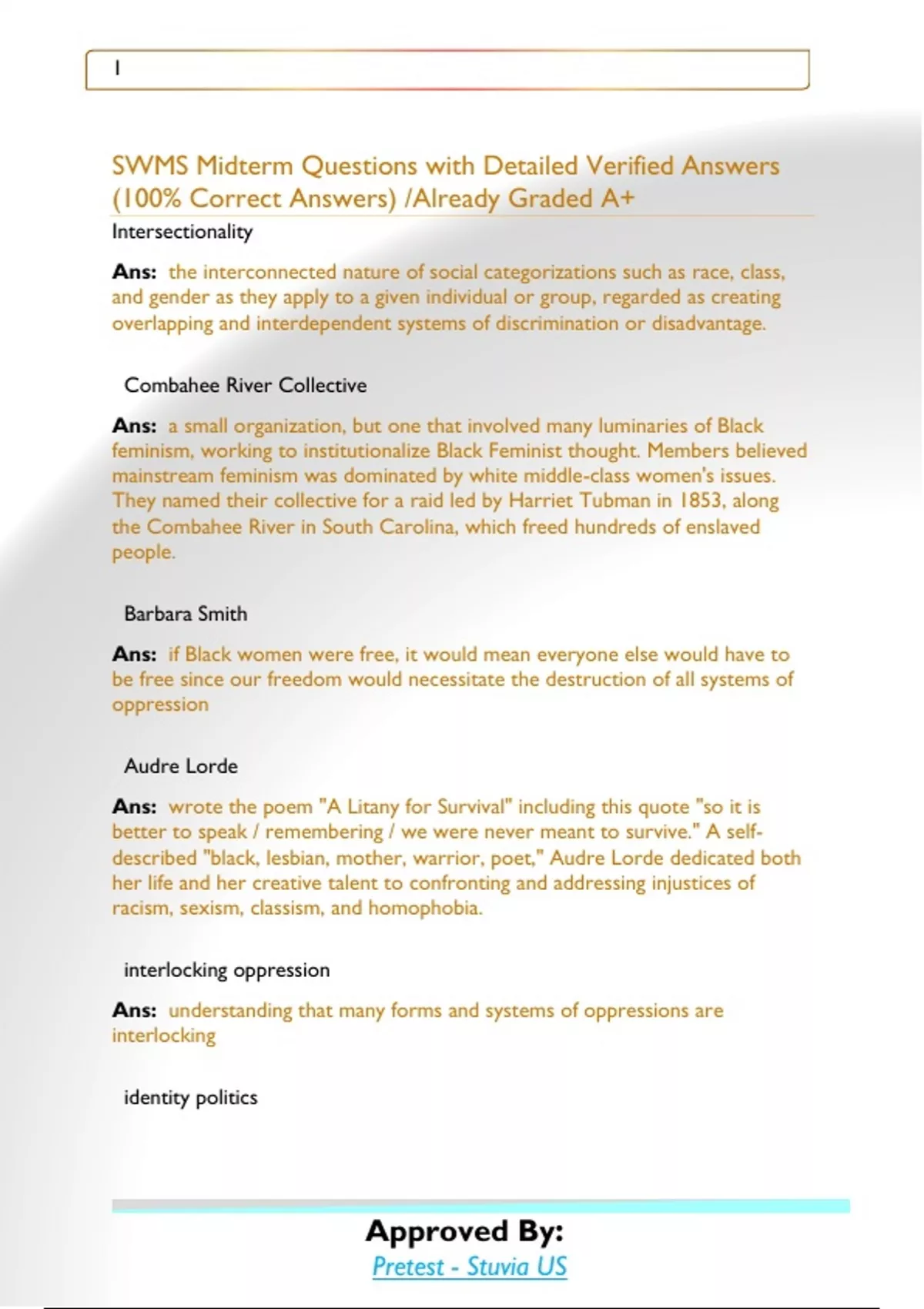 SWMS Midterm Questions with Detailed Verified Answers (100% Correct ...