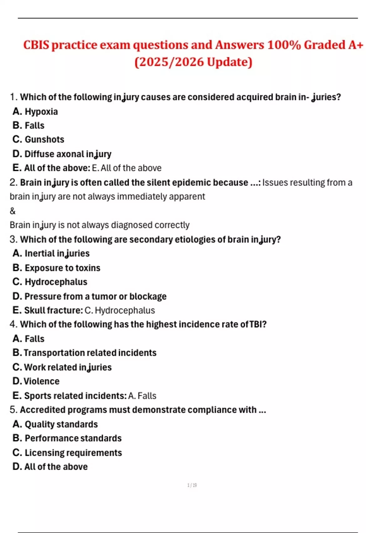 CBIS practice exam questions and Answers 100% Graded A+ (2025/2026 ...