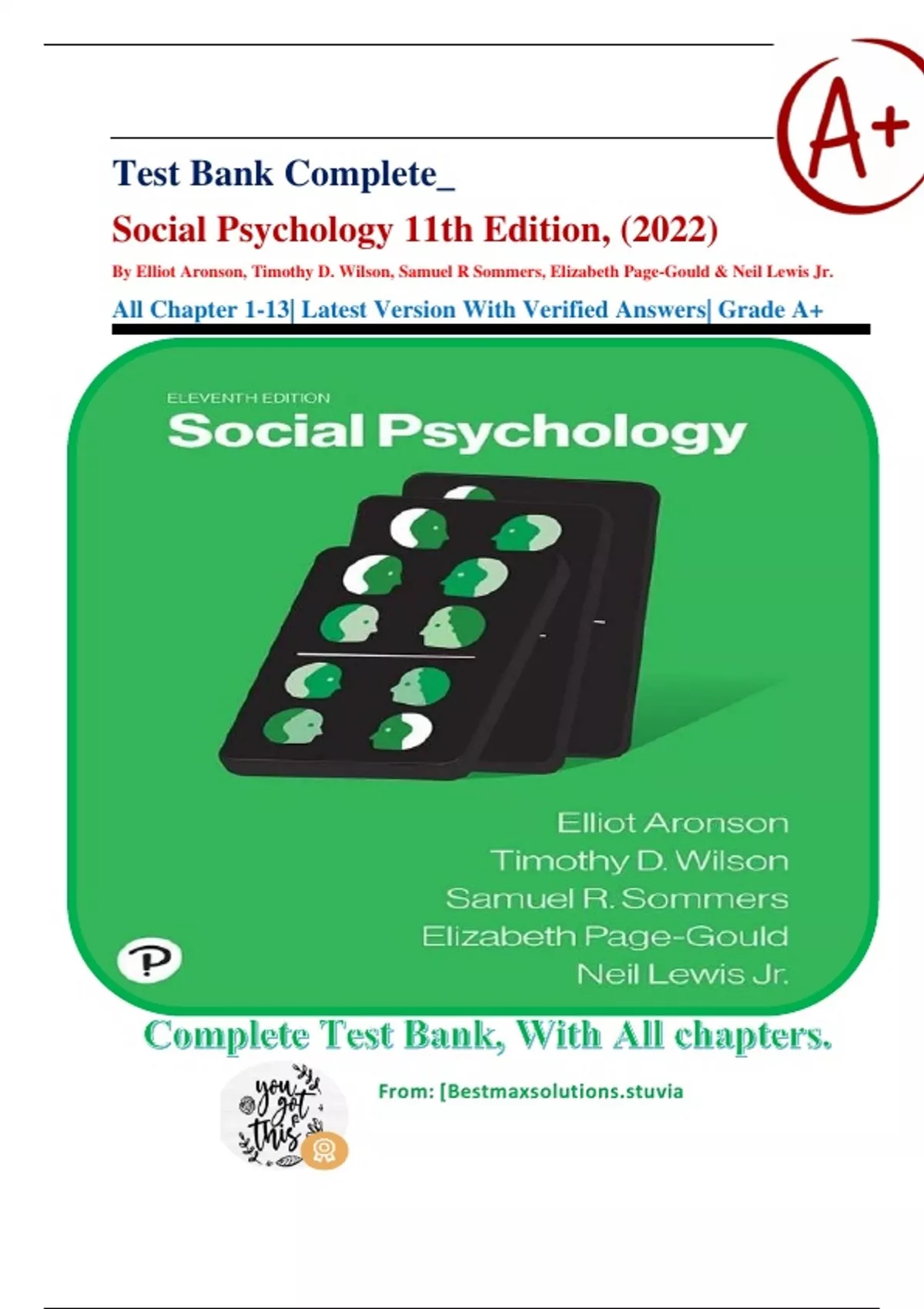 Test Bank Complete_ Social Psychology 11th Edition, (2022) By Elliot ...
