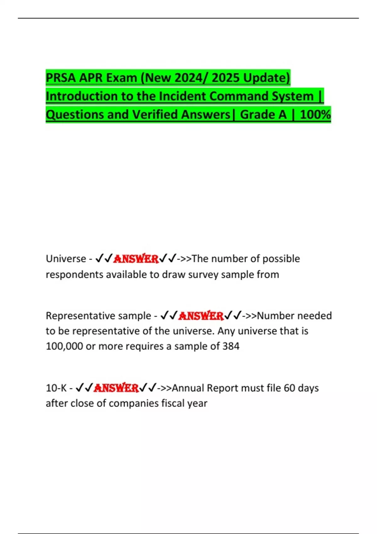 PRSA APR Exam (New 2024/ 2025 Update) Introduction to the Incident ...