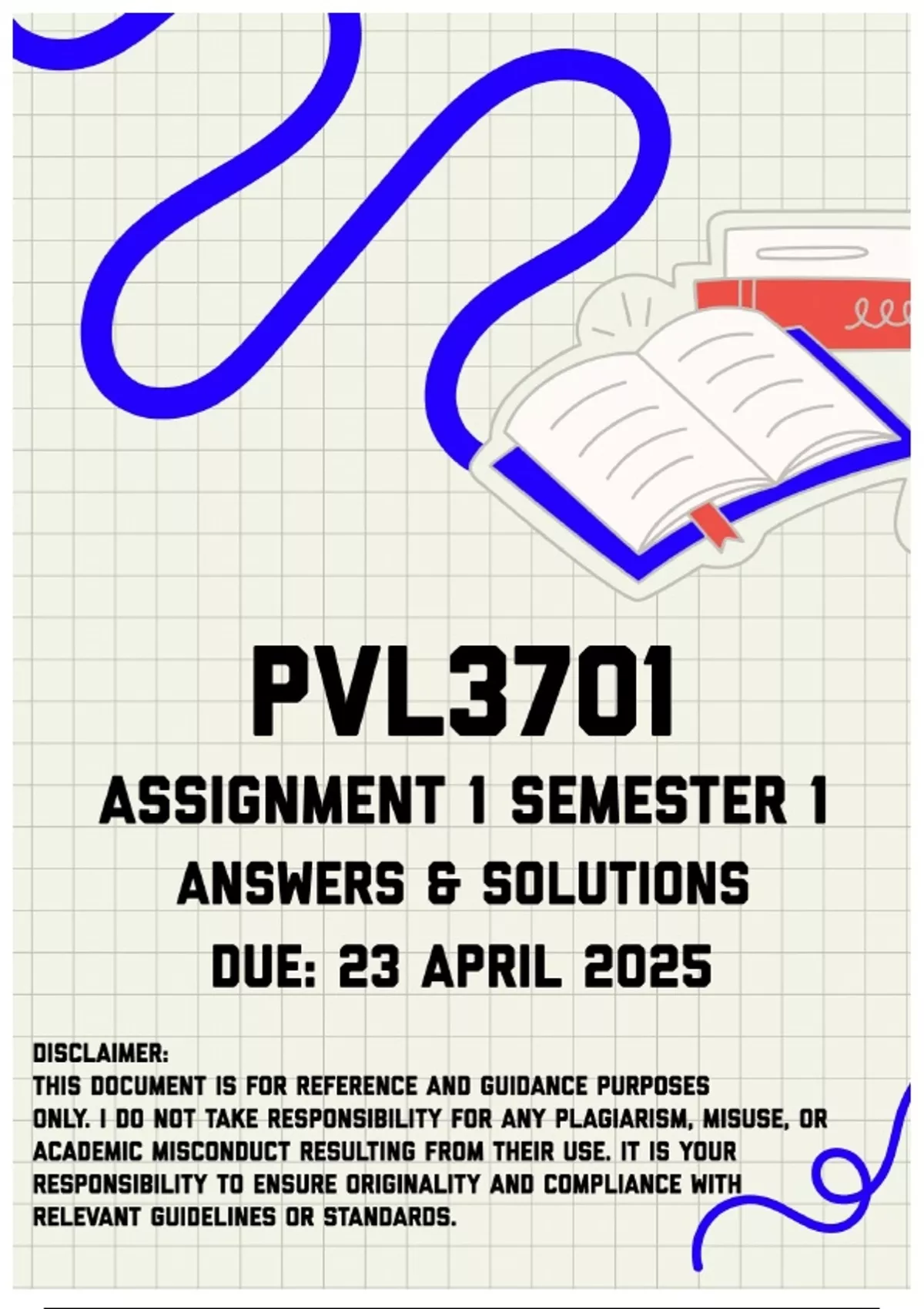 PVL3701 Assignment 1 Semester 1 Memo | Due 23 April 2025 - Property Law ...