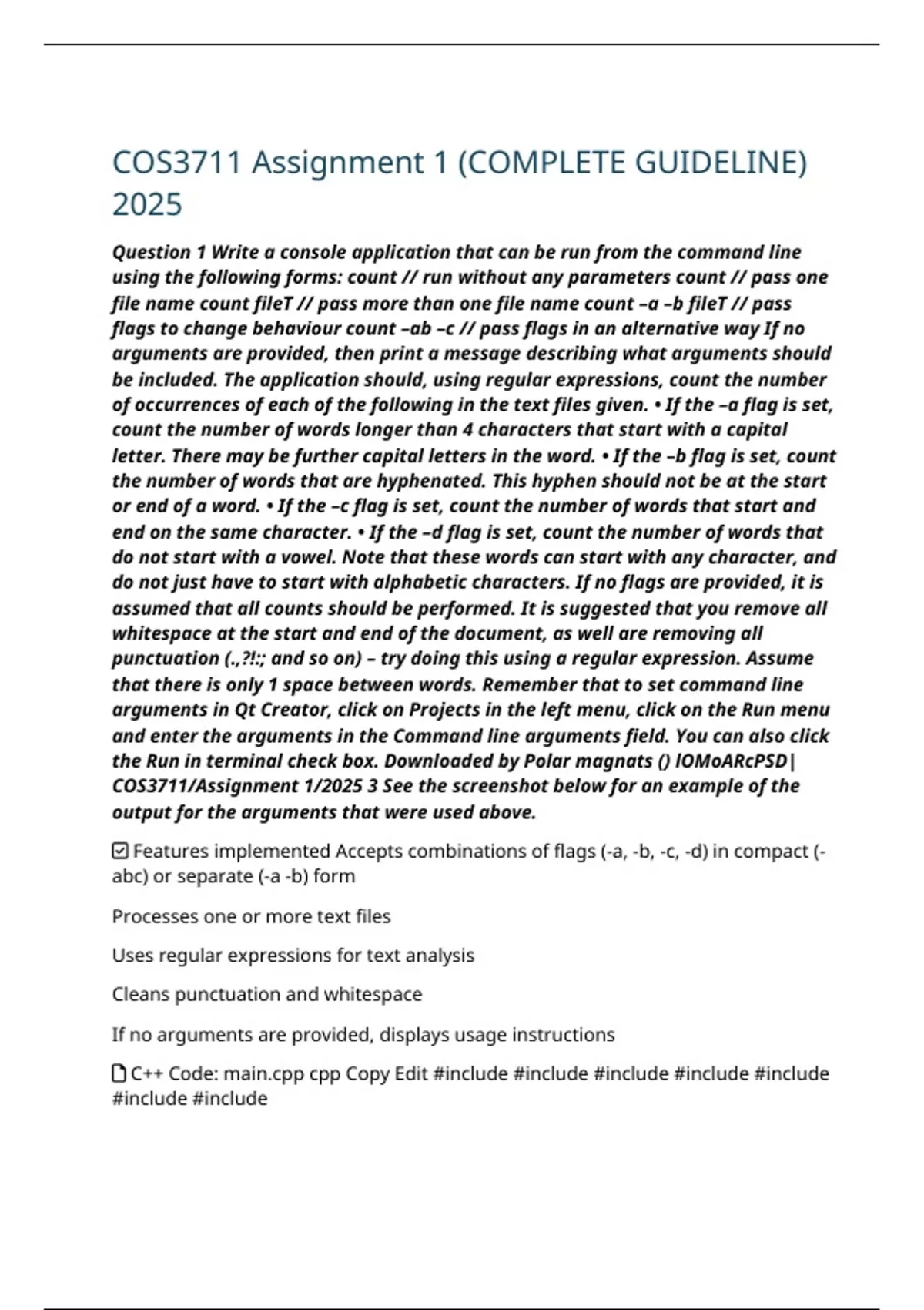 COS3711 Assignment 1 (COMPLETE GUIDELINE) 2025 - DUE April 2025; 100% TRUSTED Complete, trusted ...