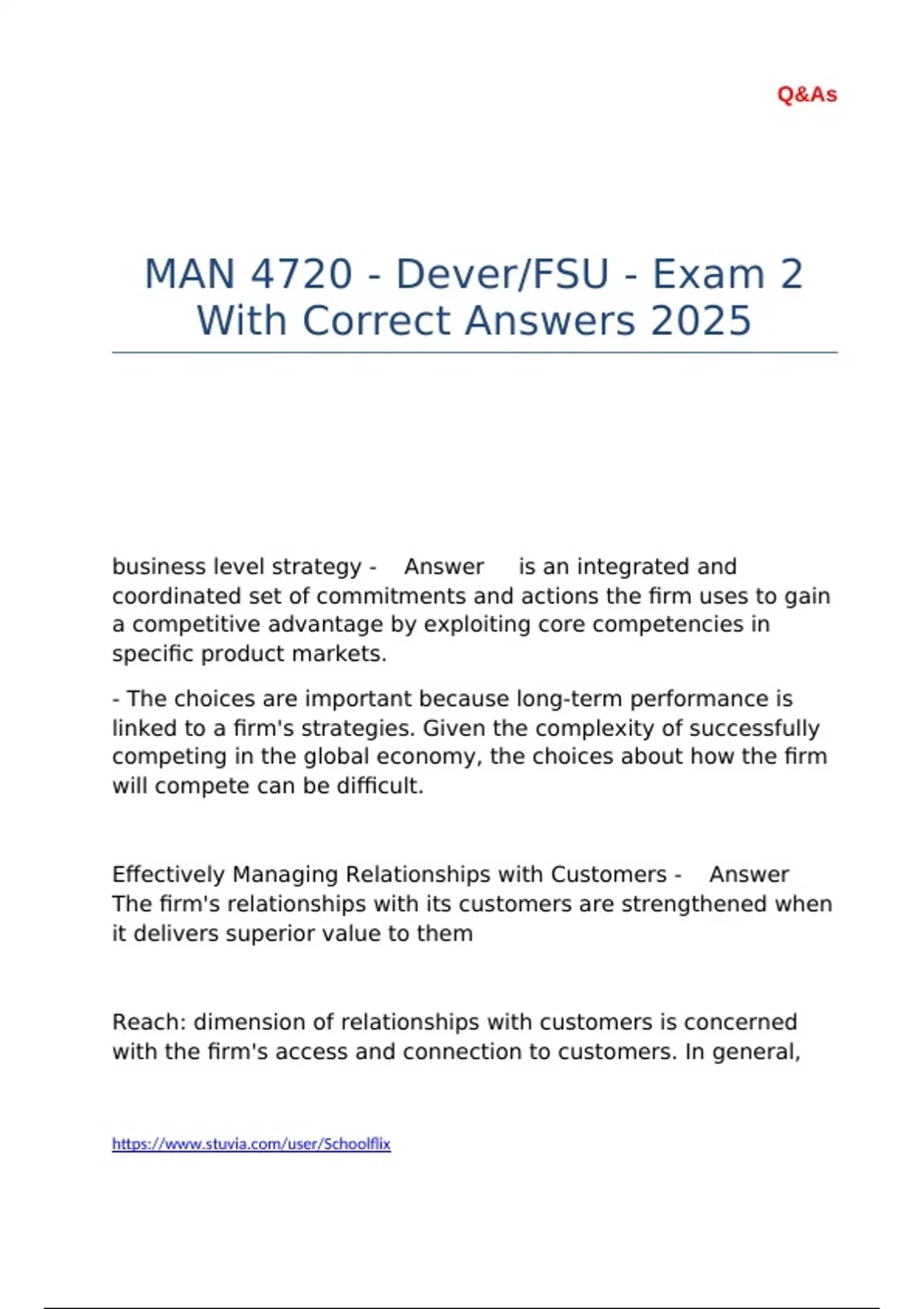 MAN 4720 - Module 1 With Complete Solutions 2025 - MAN6720 - Stuvia US