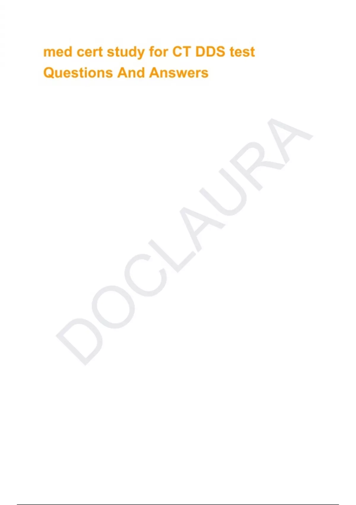 Med Cert Exam Questions And Answers Package Deal - Stuvia US