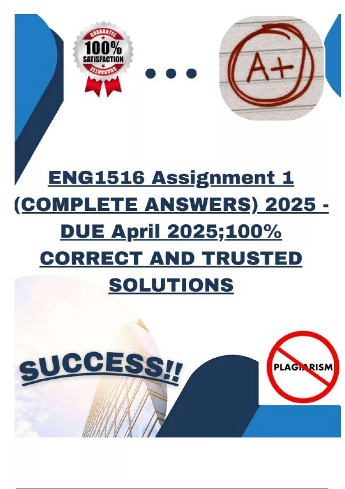 ENG1516 Assignment 1 (COMPLETE ANSWERS) 2025 - DUE April 2025;100% ...