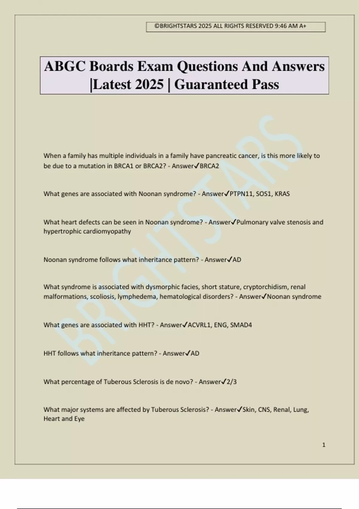 ABGC Boards Exam Questions And Answers |Latest 2025 | Guaranteed Pass ...