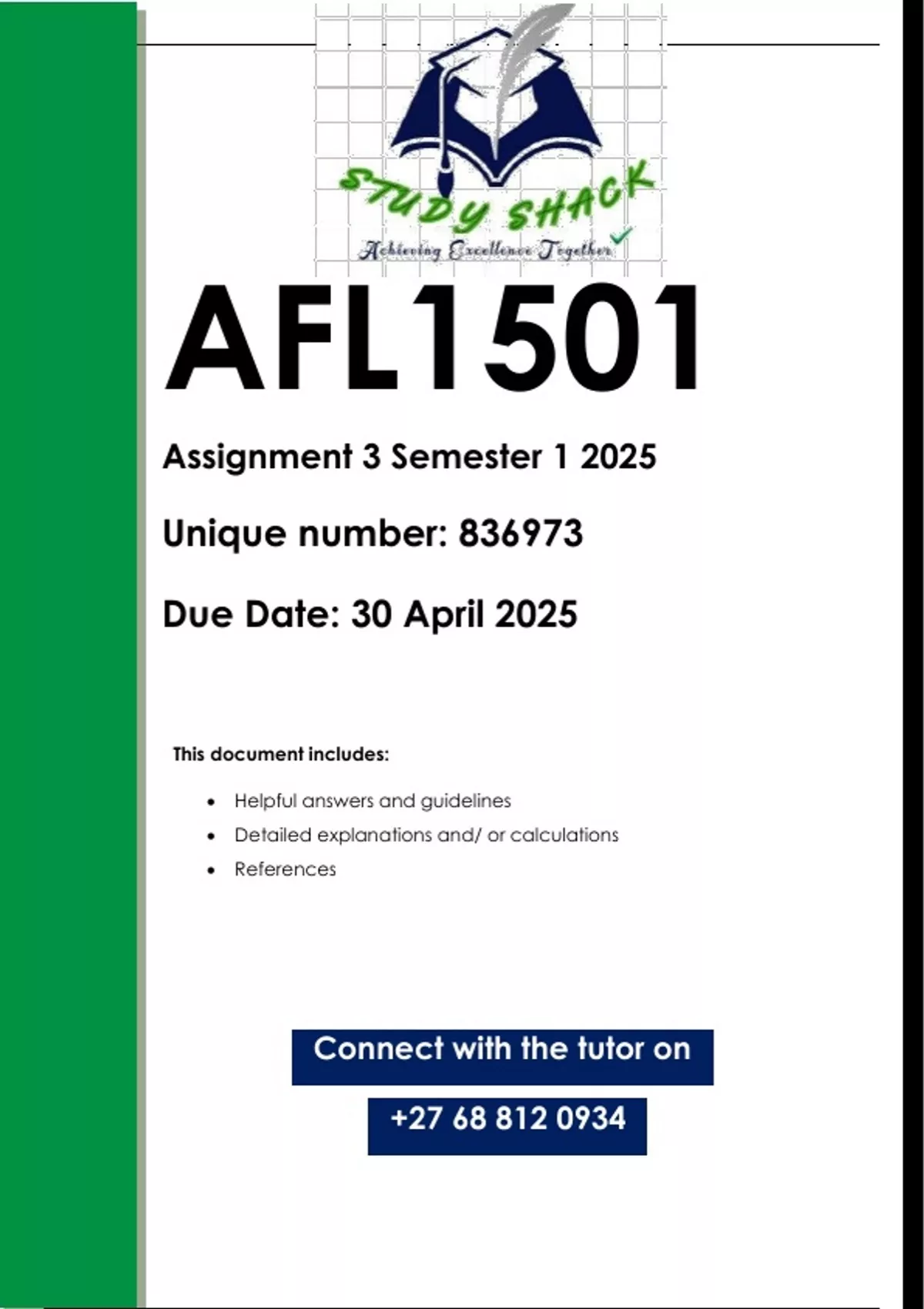 AFL1501 Assignment 3 (QUALITY ANSWERS) Semester 1 2025 - Language ...