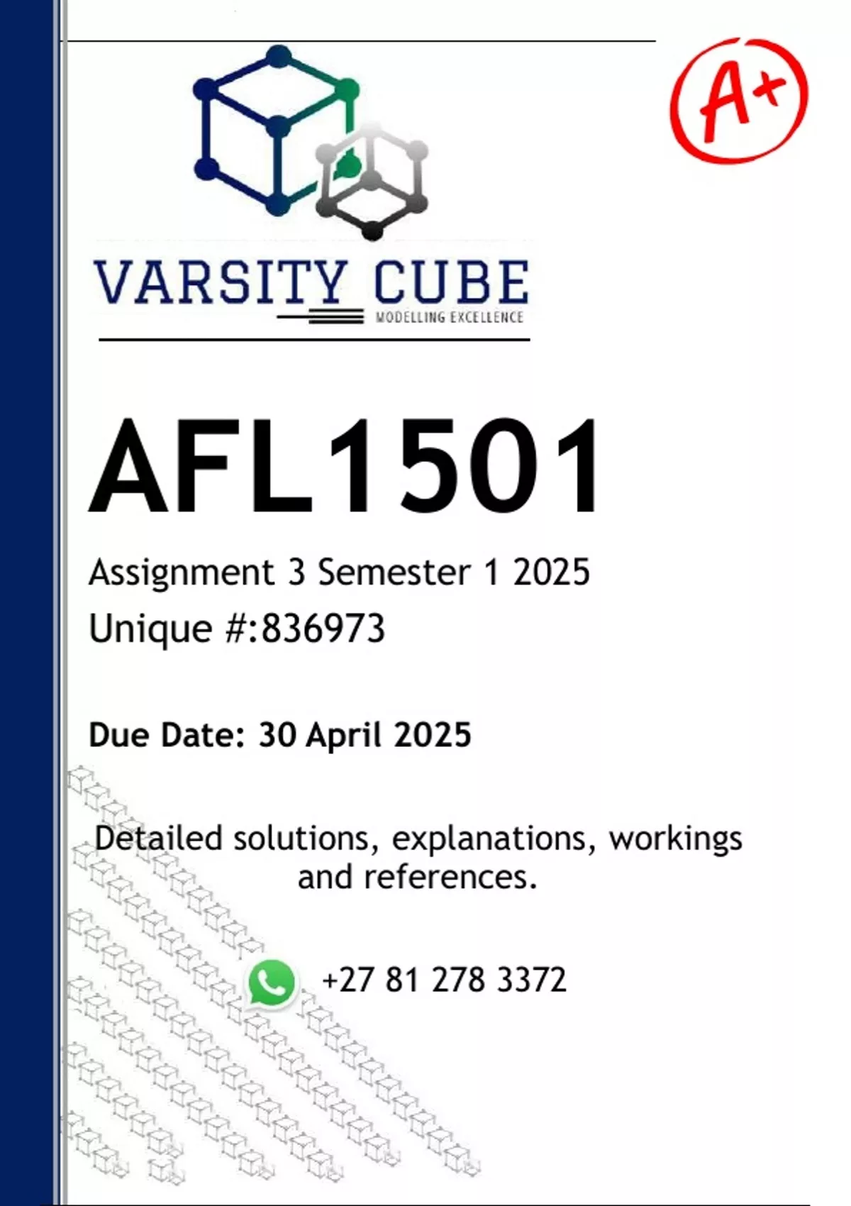 AFL1501 Assignment 3 (DETAILED ANSWERS) 2025 - DISTINCTION GUARANTEED ...