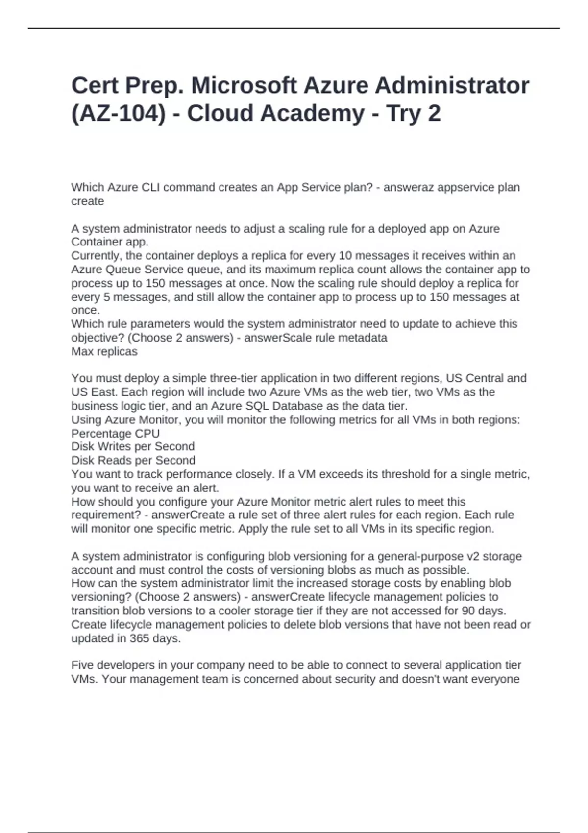 Cert Prep. Microsoft Azure Administrator (AZ-104) - Cloud Academy - Try ...