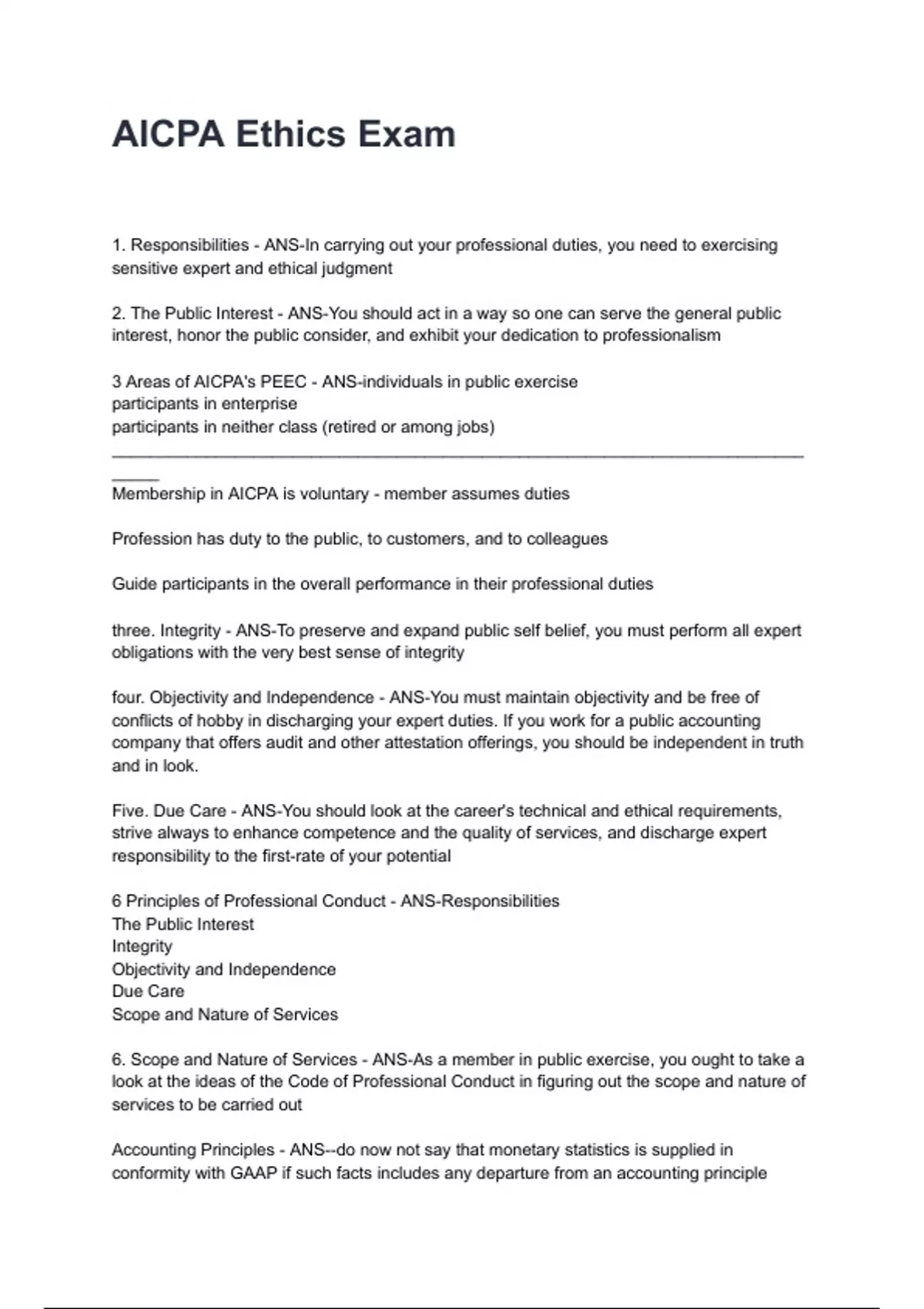 AICPA ETHICS EXAMS NEWEST 2025/2026 ACTUAL EXAM COMPLETE QUESTIONS AND CORRECT DETAILED ANSWERS ...