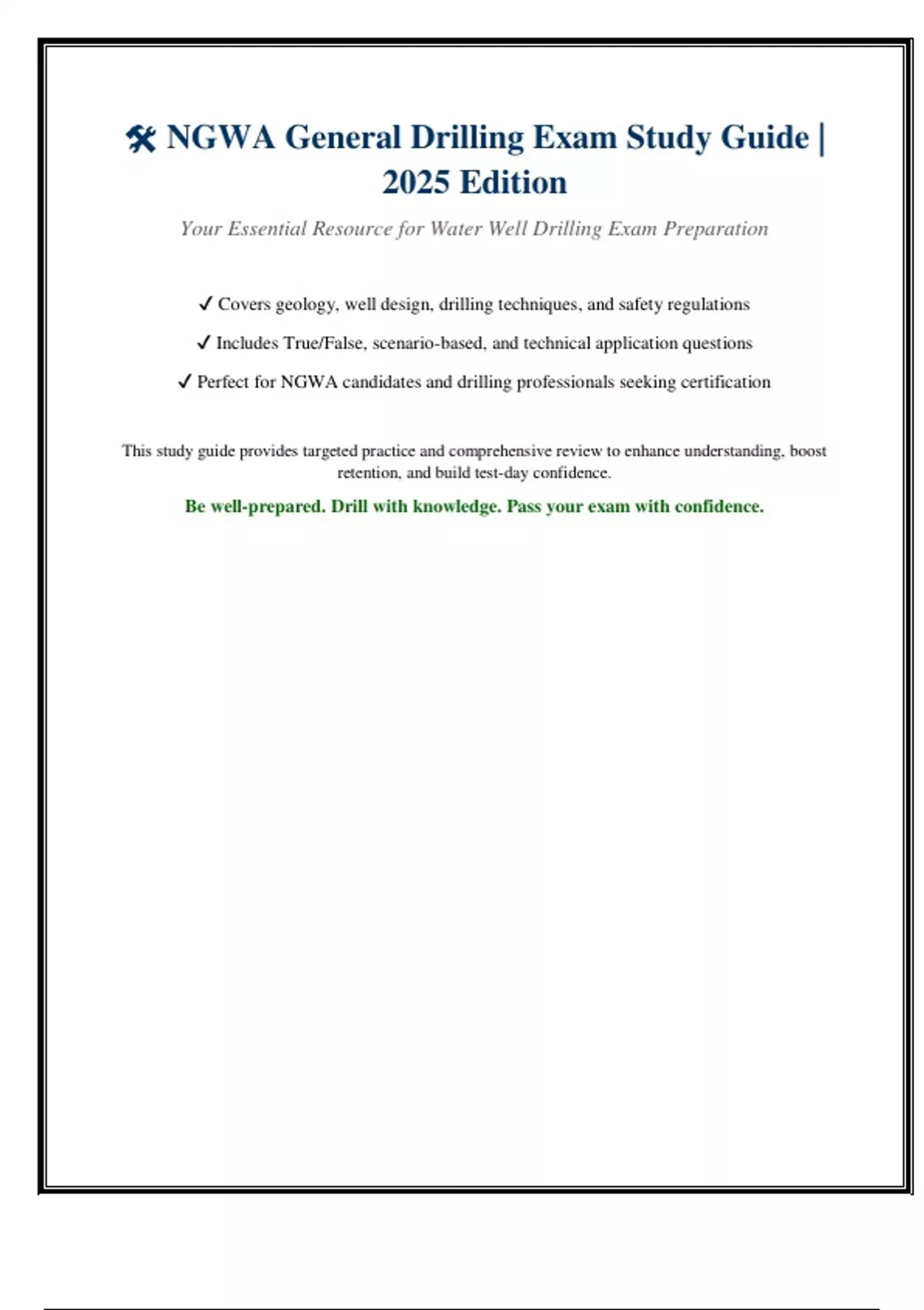 NGWA Drilling Certification 2025: Prep Guide & Q&A - NGWA General ...
