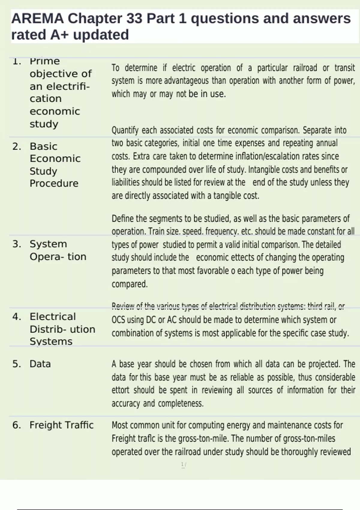 AREMA Chapter 33 Part 1 questions and answers rated A+ updated - AREMA ...