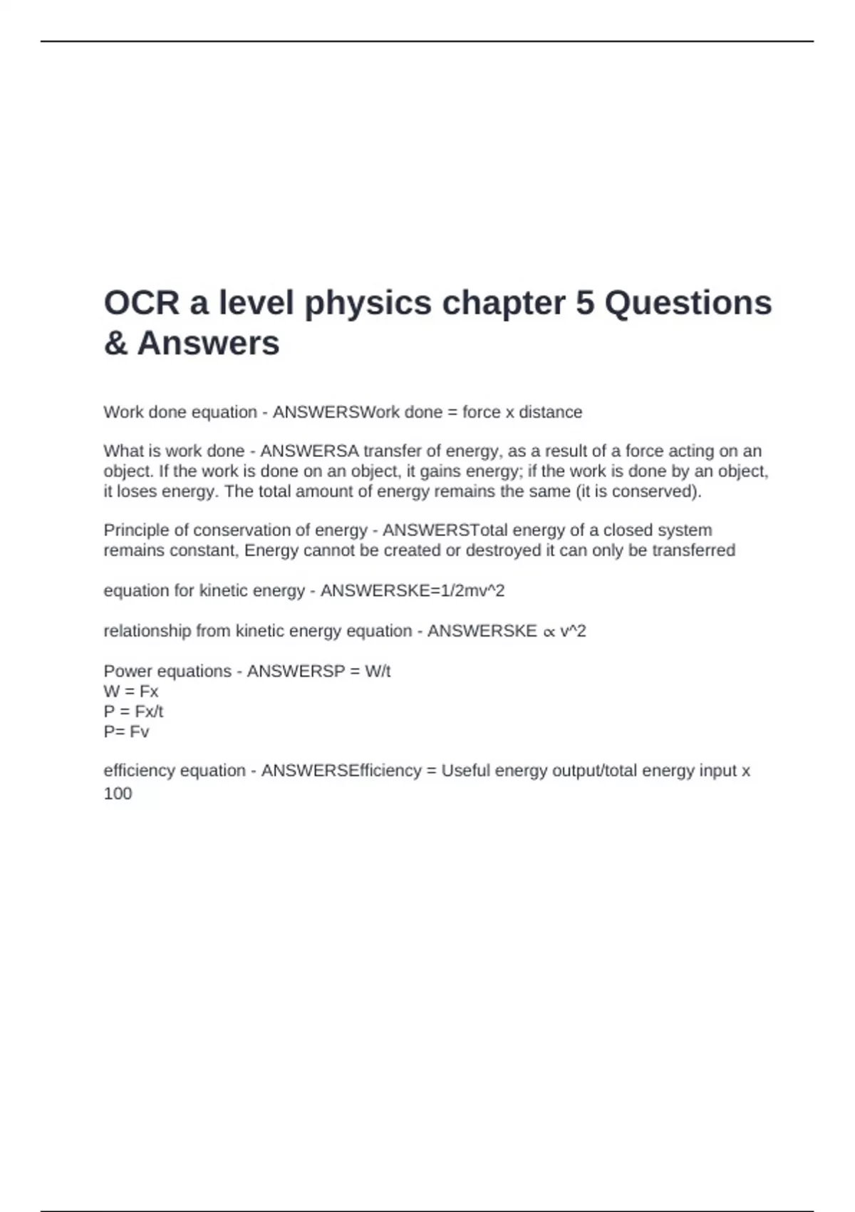 OCR a level physics chapter 5 Questions & Answers - OCR a level physics ...