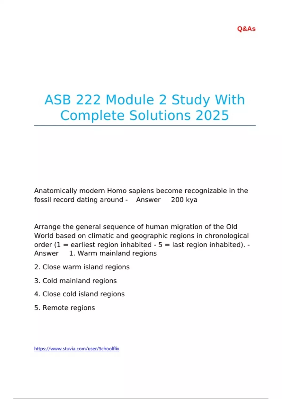 ASB 222 Module 2 Study With Complete Solutions 2025 - ASB222 Module - Stuvia US