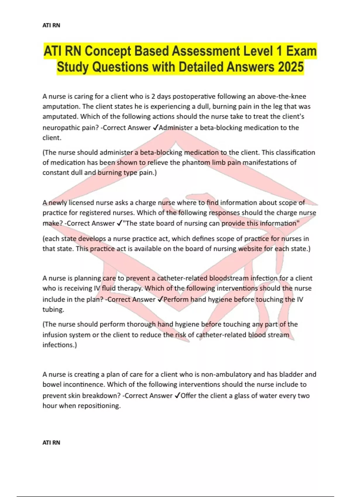 BUNDLED ATI RN Concept Based Assessment Level 1,2 and 3 Exam Study ...