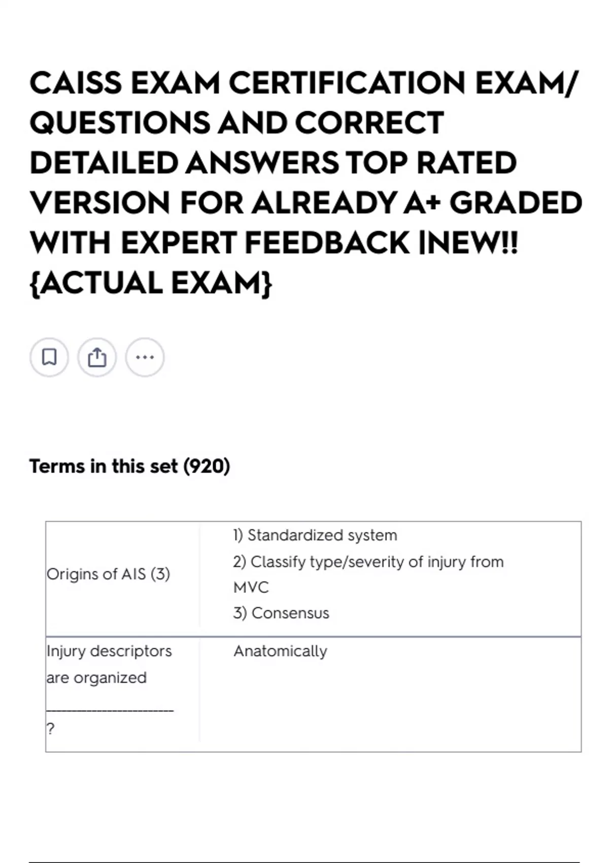 CAISS EXAM CERTIFICATION EXAM/ QUESTIONS AND CORRECT DETAILED ANSWERS ...