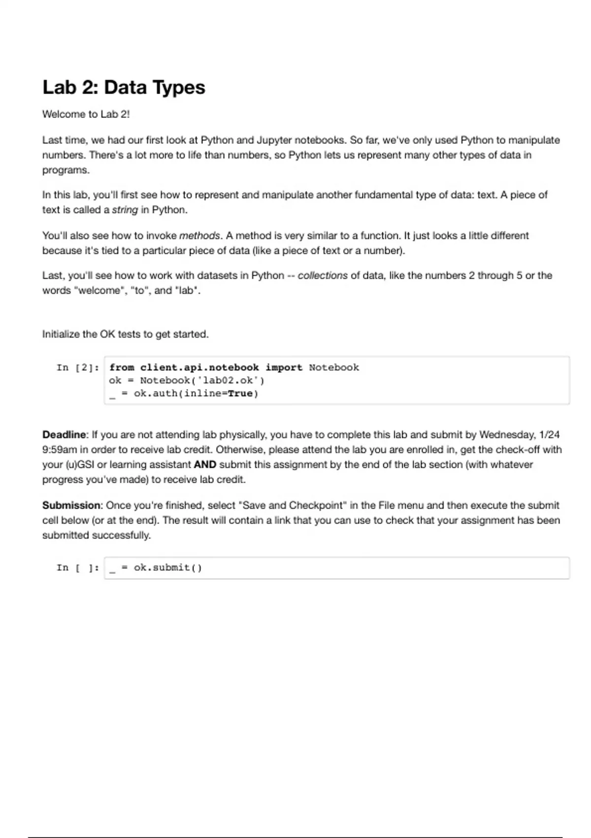 Data C8 Lab 2: Data Types | Spring 2025, Complete Solutions - DATA C8 - Stuvia US