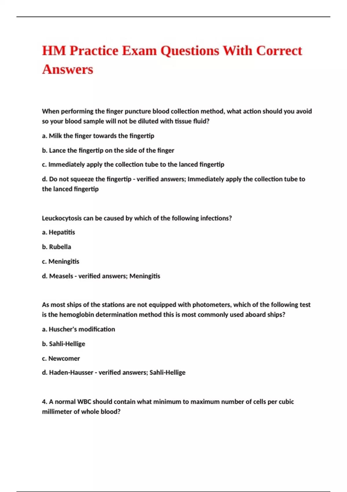 HM Practice Exam Questions With Correct Answers, - Hotel Management ...