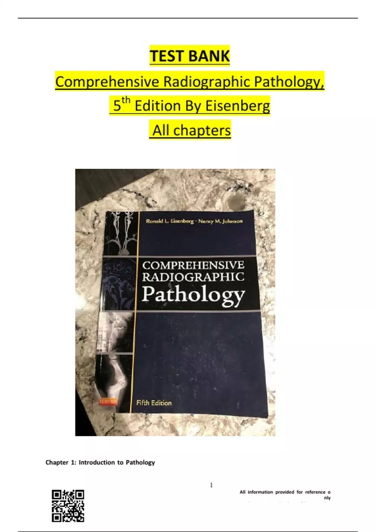 Test Bank for Comprehensive Radiographic Pathology 5th Edition by ...