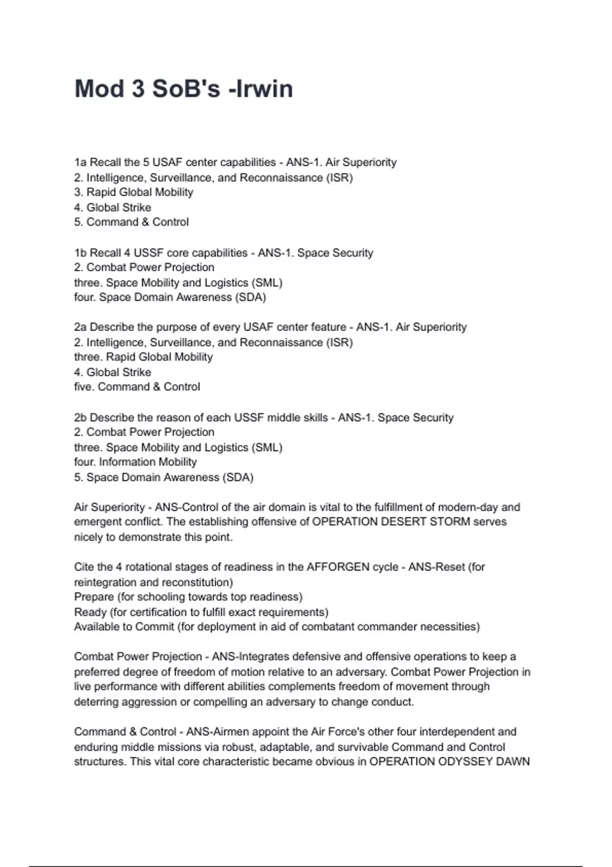 Mod 3 SoB's -Irwin NEWEST 2025/2026 ACTUAL EXAM COMPLETE QUESTIONS AND ...