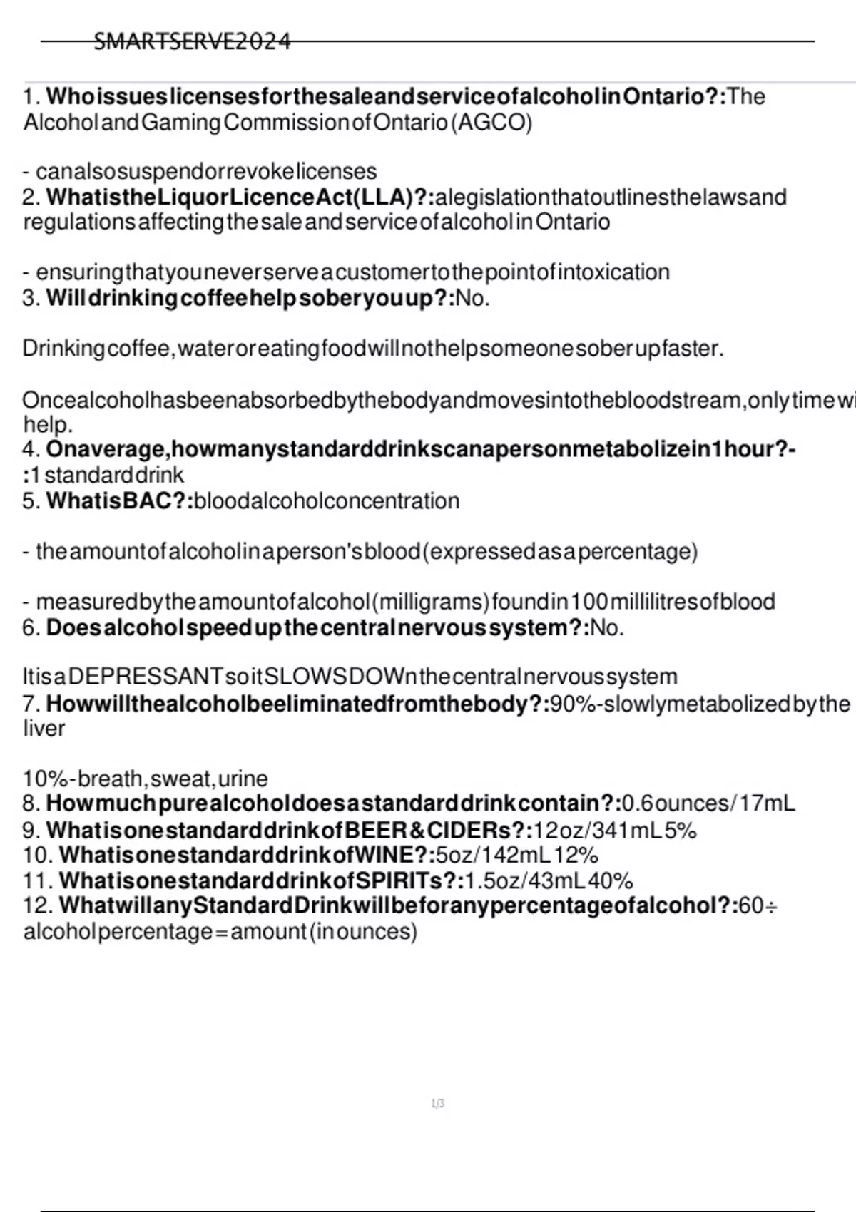 SMART SERVE 2024 questions and solutions - SMART SERVE 2024 - Stuvia US