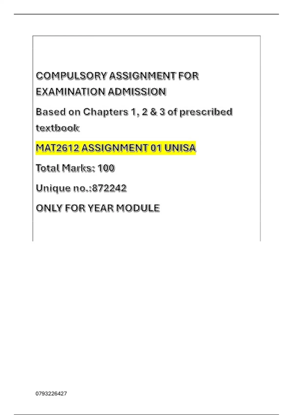 Mat2612 assignment 1 solutions 2025 - Introduction to Discrete ...