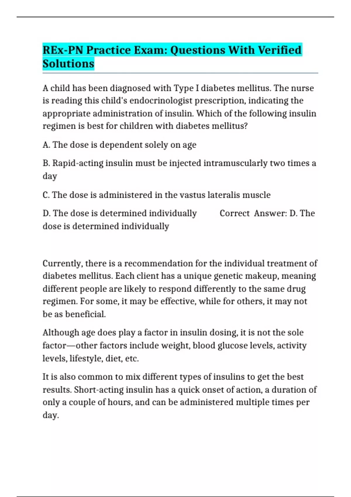 REx-PN Practice Exam: Questions With Verified Solutions - REX-PN ...