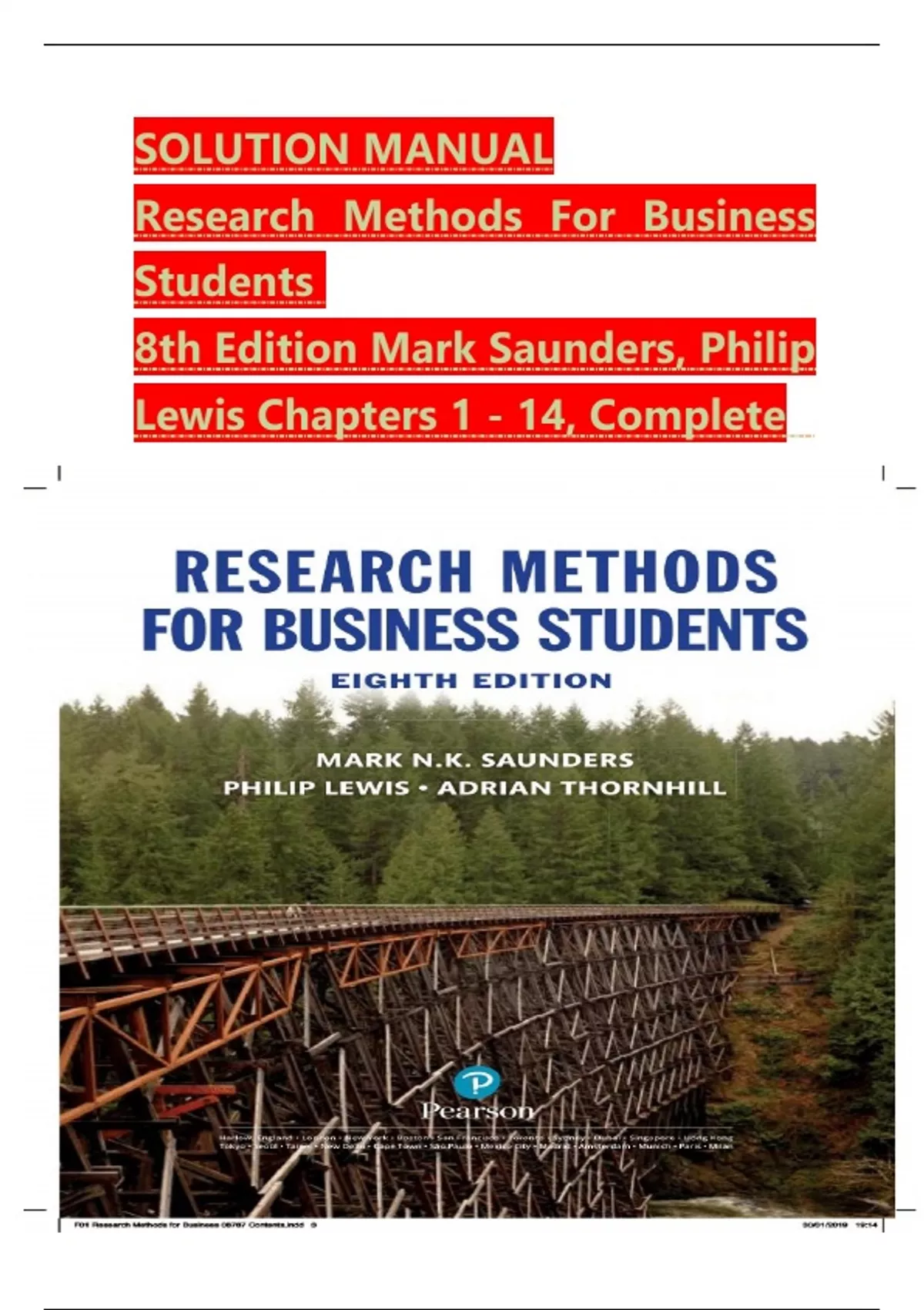 SOLUTION MANUAL Research Methods For Business Students 8th Edition Mark ...