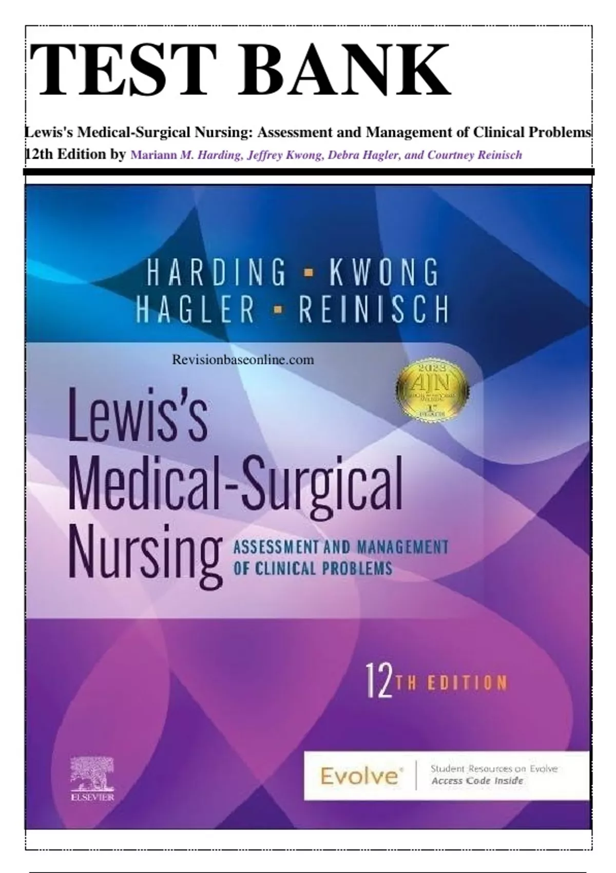 Test bank for Lewis's Medical-Surgical Nursing, 12th Edition - Lewis ...