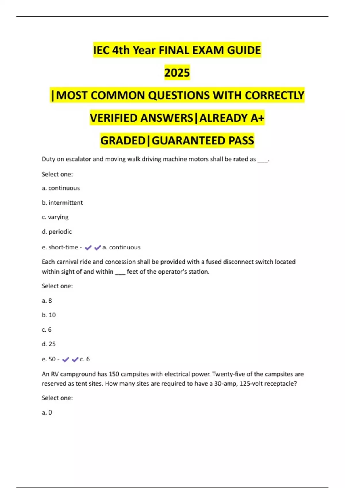 IEC 4th Year FINAL EXAM GUIDE 2025 |MOST COMMON QUESTIONS WITH ...