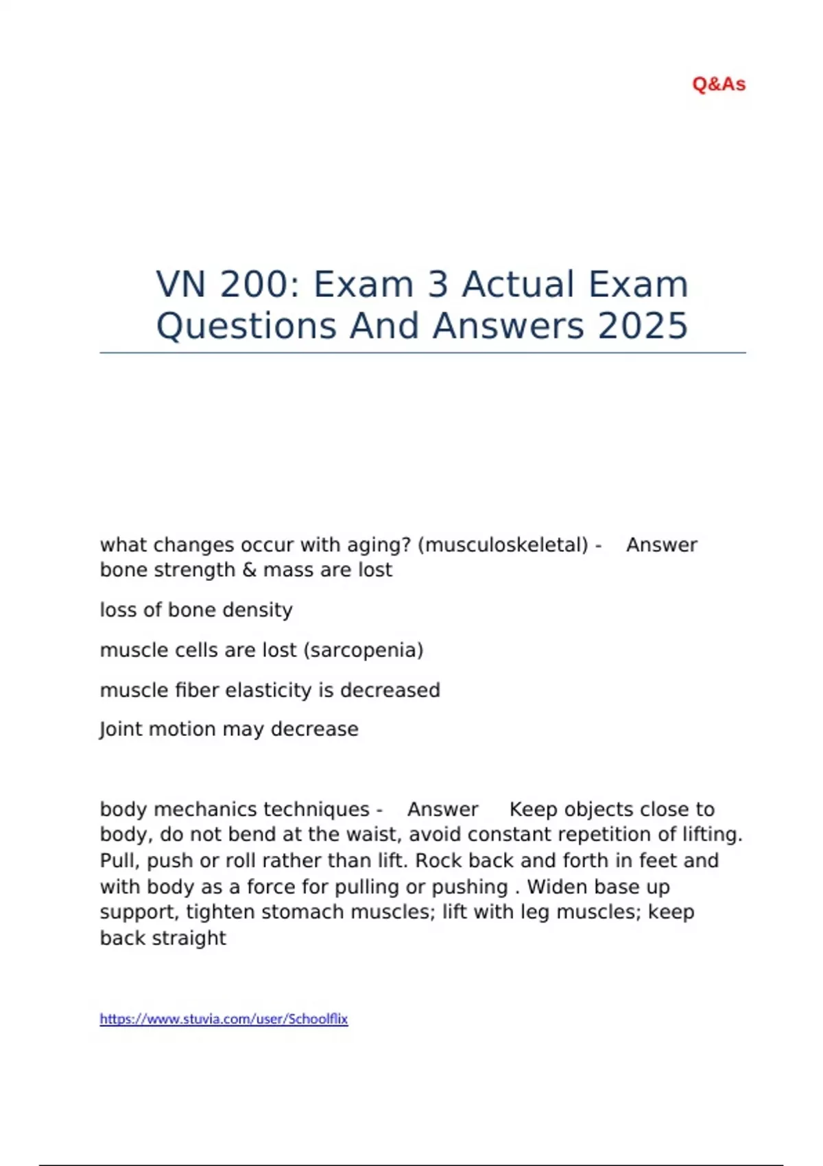 VN 200 Exam 3 Actual Exam Questions And Answers 2025 - VN 200 - Stuvia US