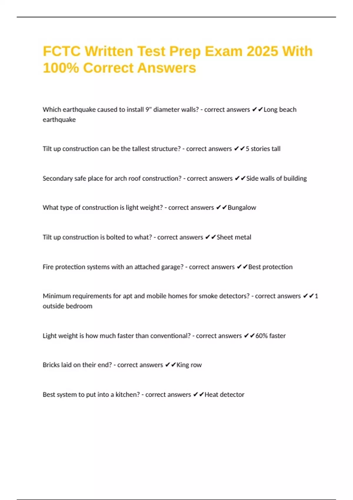 FCTC Written Test Prep Exam 2025 With 100% Correct Answers - FCTC ...