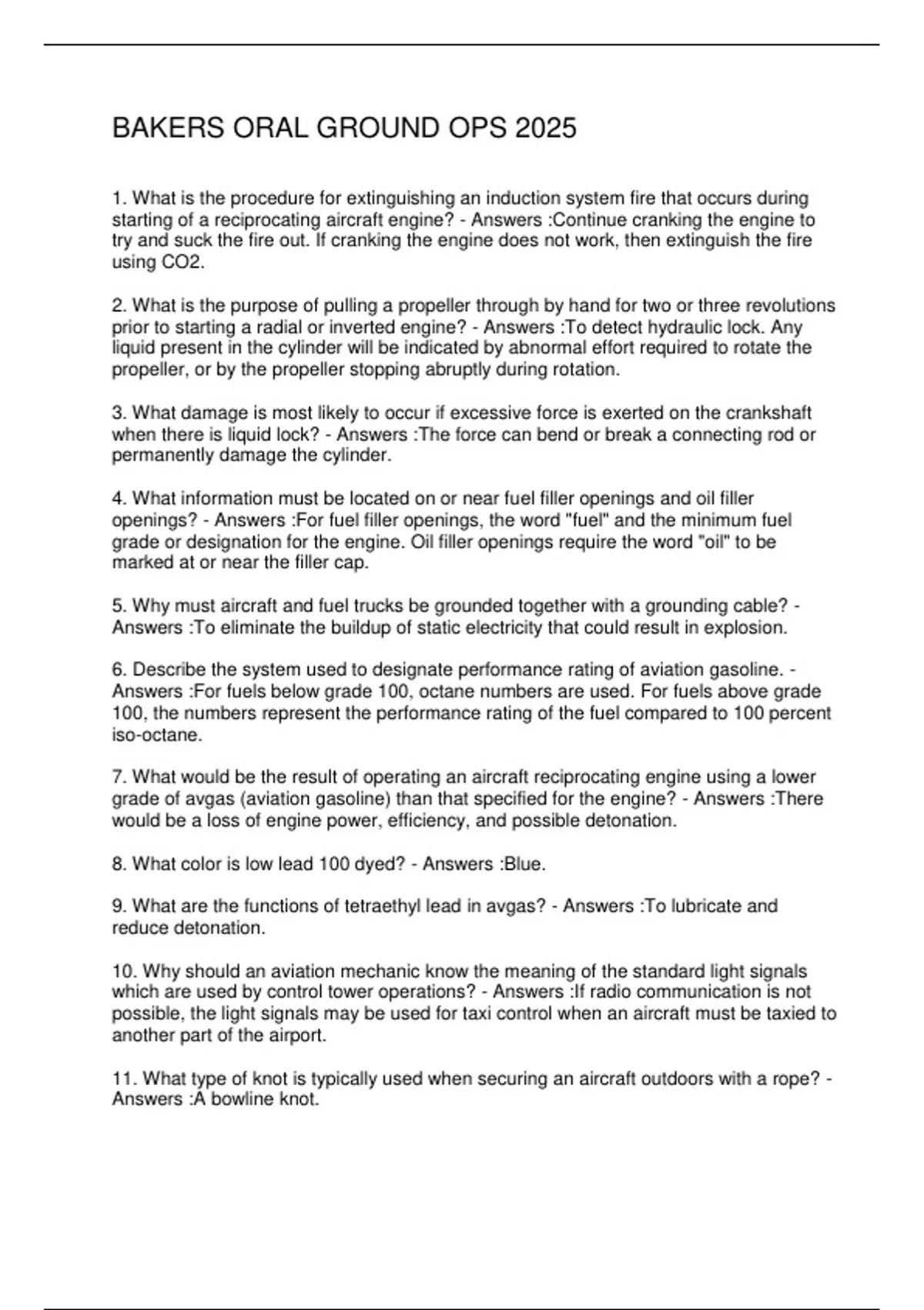 BAKERS ORAL GROUND OPS 2025 - BAKERS ORAL GROUND - Stuvia US