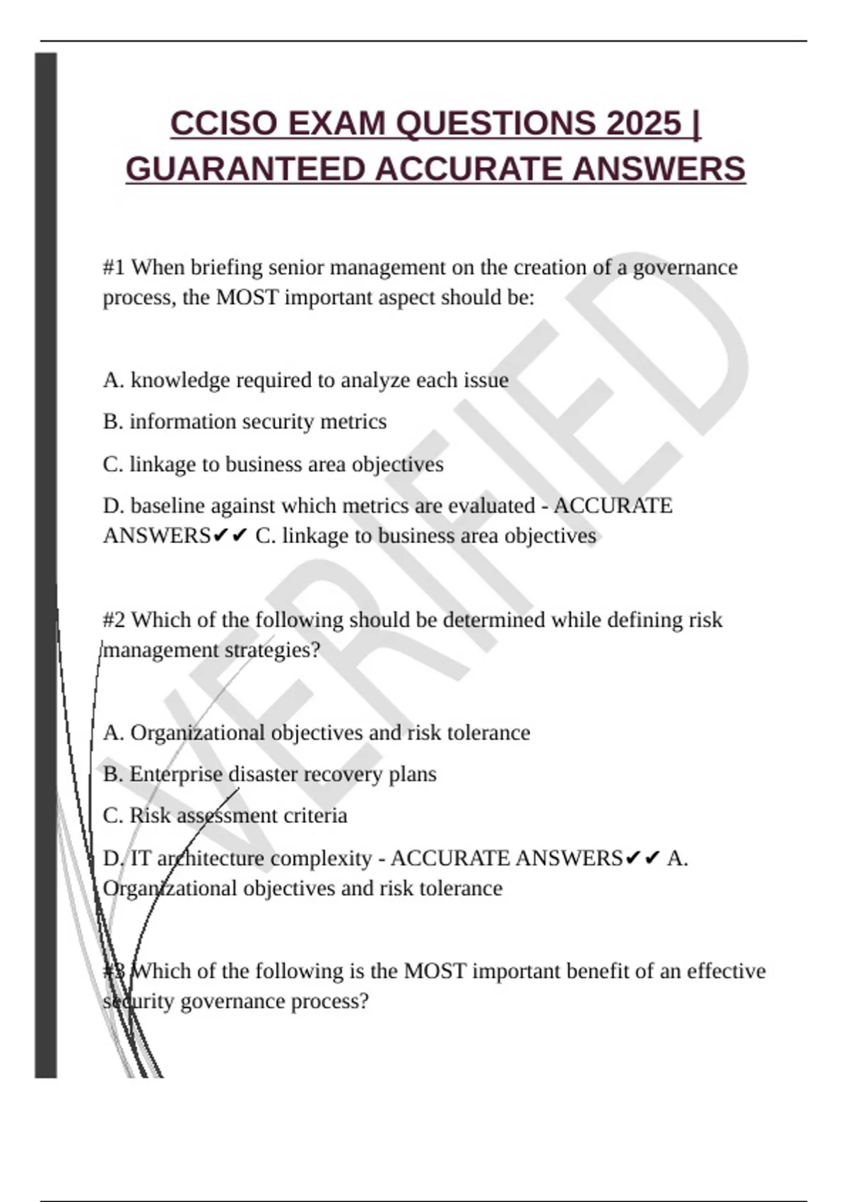 CCISO EXAM QUESTIONS 2025 |GUARANTEED ACCURATE ANSWERS - CCISO ...