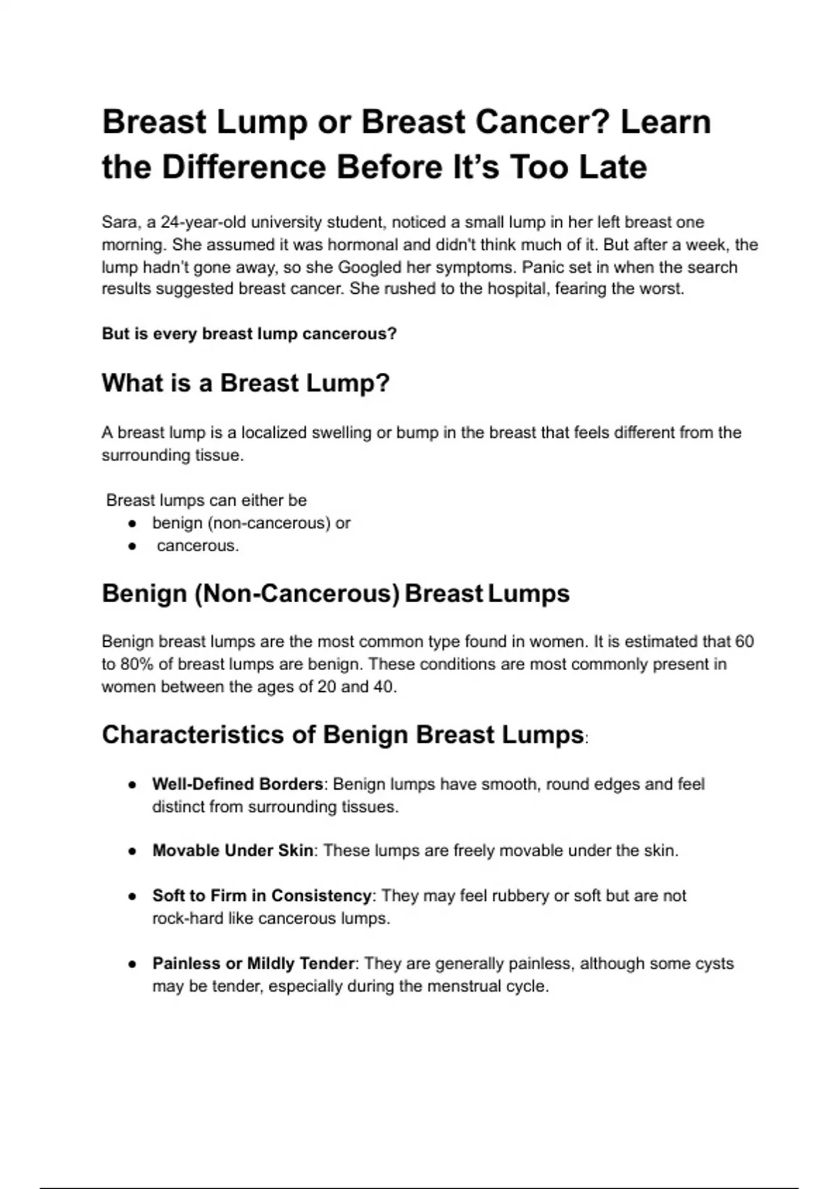 Breast Lump or Breast Cancer? Learn the Difference Before It’s Too Late ...