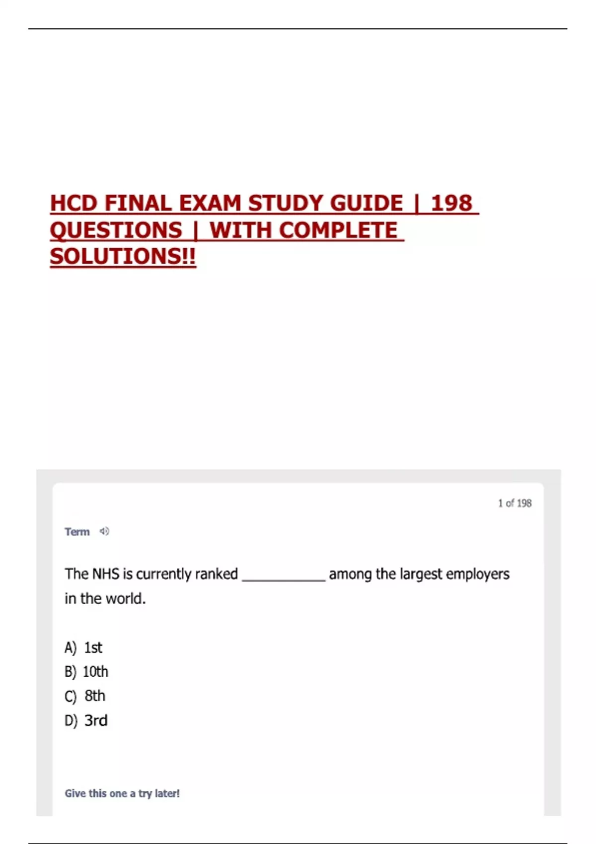 HCD FINAL EXAM STUDY GUIDE | 198 QUESTIONS | WITH COMPLETE SOLUTIONS ...