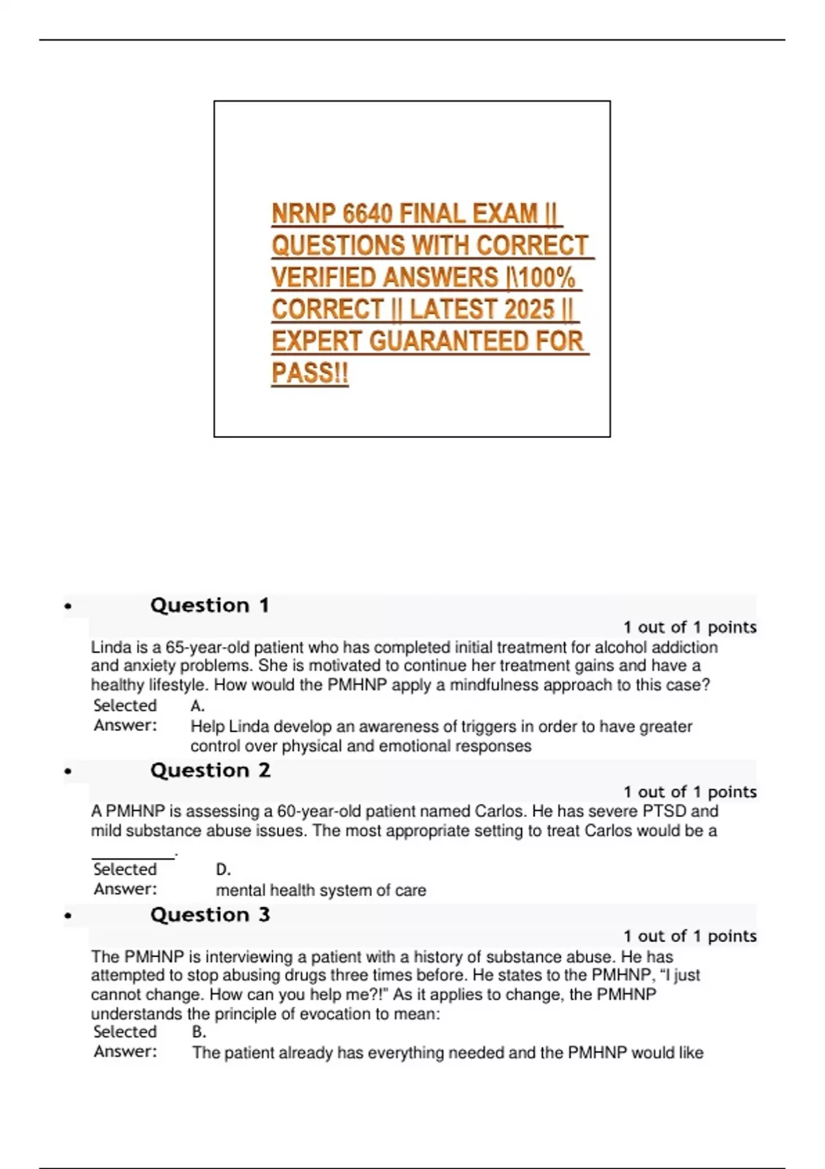 NRNP 6640 FINAL EXAM || QUESTIONS WITH CORRECT VERIFIED ANSWERS |100% ...