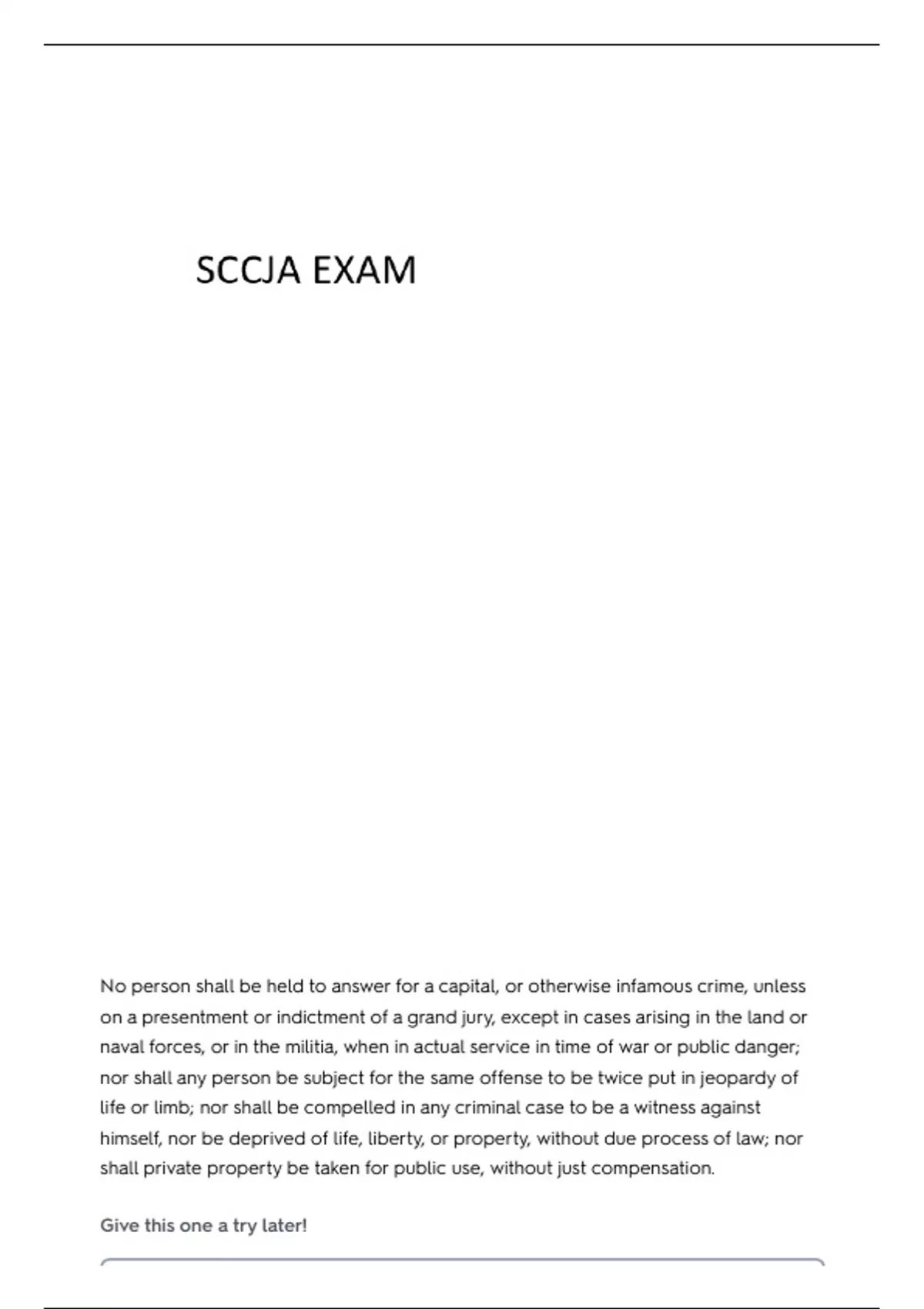 SCCJA BLOCK 1 TEST QUESTIONS WITH ANSWERS | LATEST 2025/2026 (GRADED A+ ...