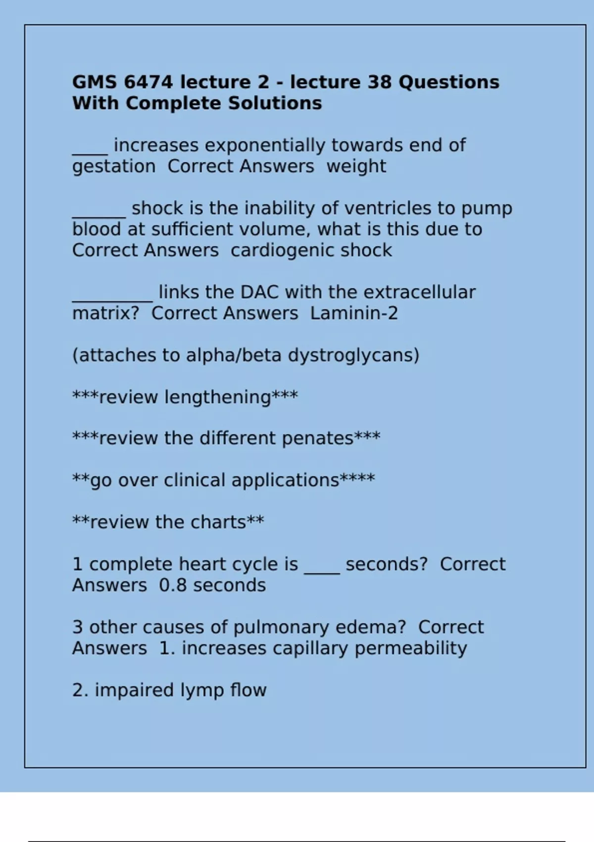 GMS 6474 University Of Florida -GMS 6474 lecture 2 - lecture 38 Questions With Complete ...