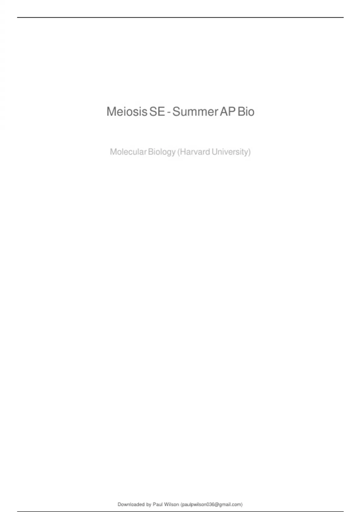 Meiosis – The Process of Formation of Gametes - Molecular Biology AAB ...