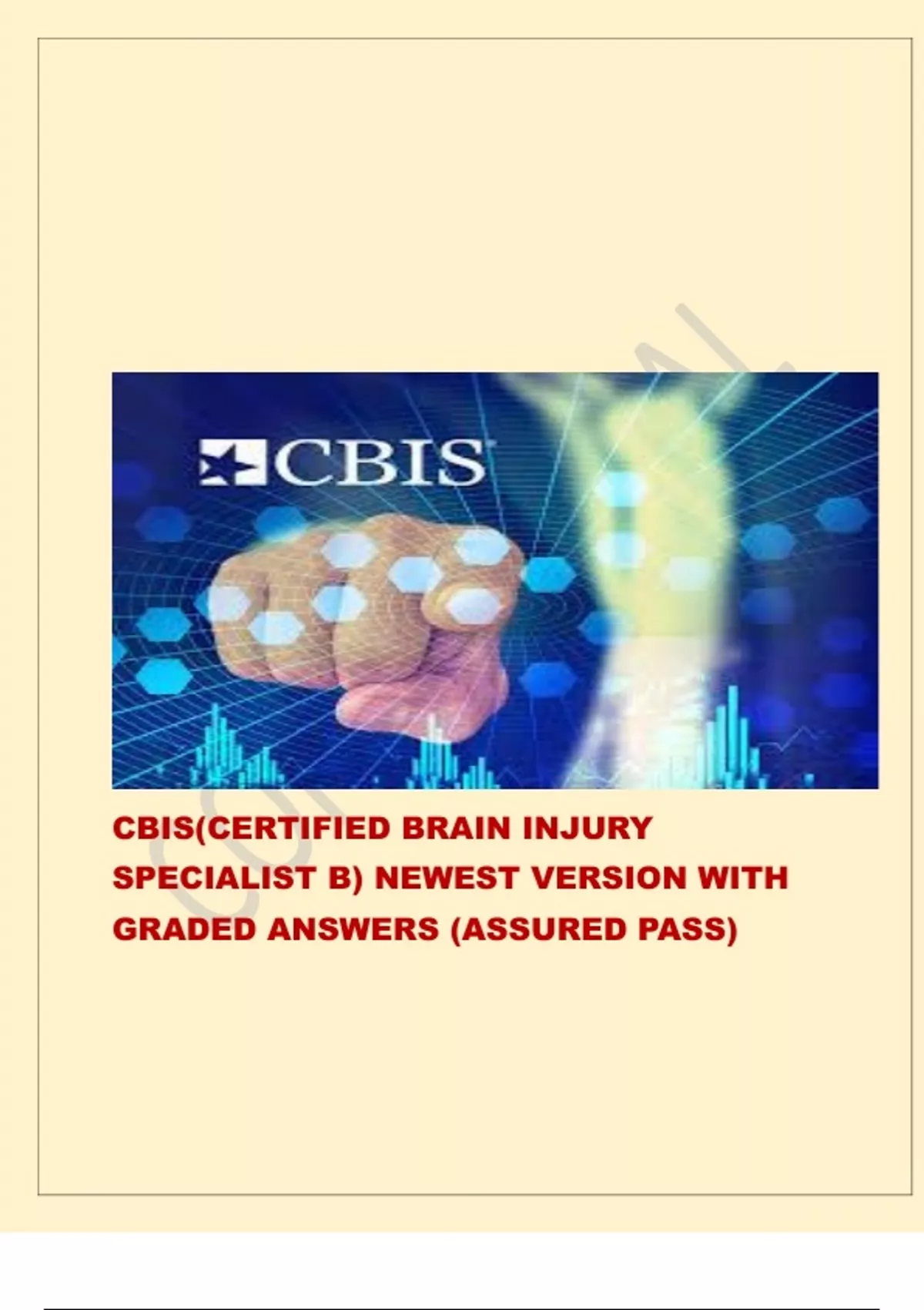 CBIS(CERTIFIED BRAIN INJURY SPECIALIST B) NEWEST VERSION WITH GRADED ...