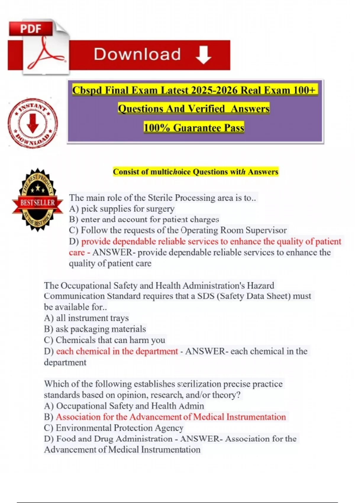 Cbspd Final Exam Latest 2025 Real Exam 100+ Questions And Correct ...