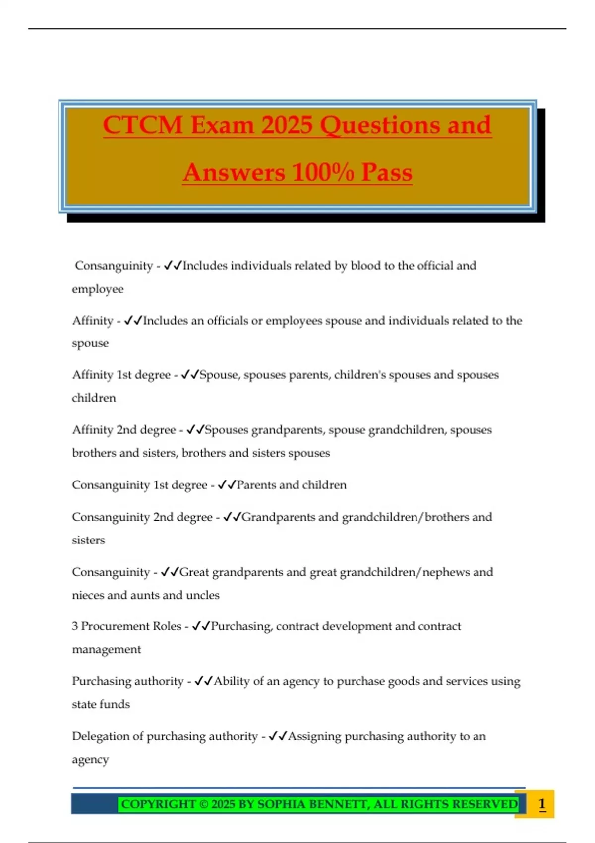 CTCM Exam 2025 Questions and Answers 100% Pass - CTCM - Stuvia US